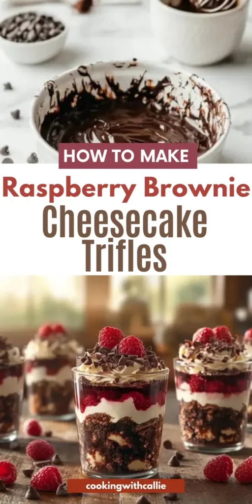 Raspberry Brownie Cheesecake Trifles