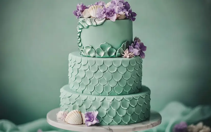 Seafoam Green Mermaid Cake