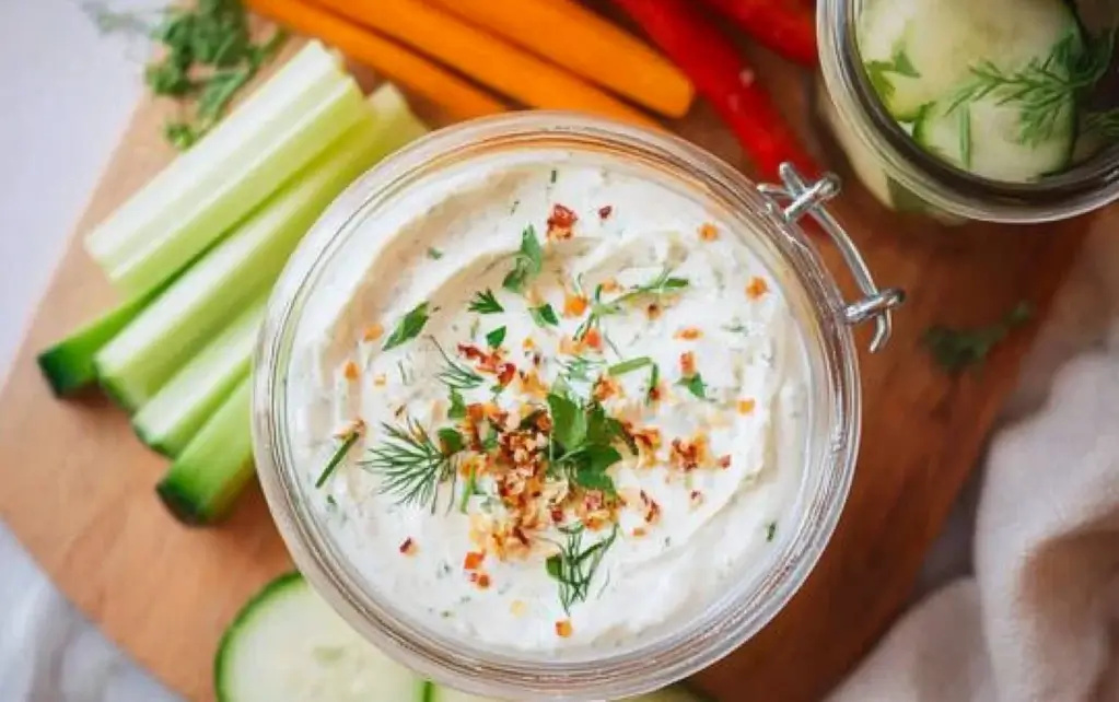 Greek Yogurt & Cream Cheese Veggie Dip (High Protein!)