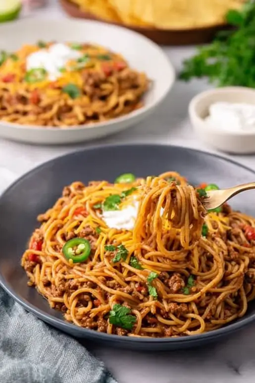 Taco Spaghetti Recipe: A Creamy, Cheesy Twist on Taco Night
